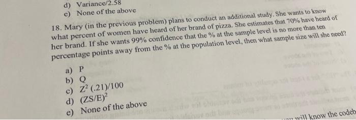 Solved 18. Mary (in the previous problem) plans to conduct | Chegg.com