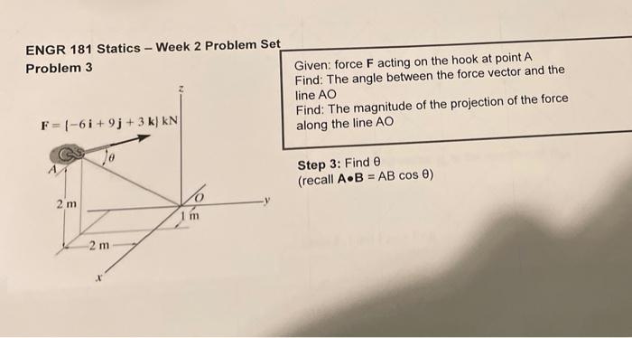 Solved ENGR 181 Statics - Week 2 Problem Set Problem 3 | Chegg.com