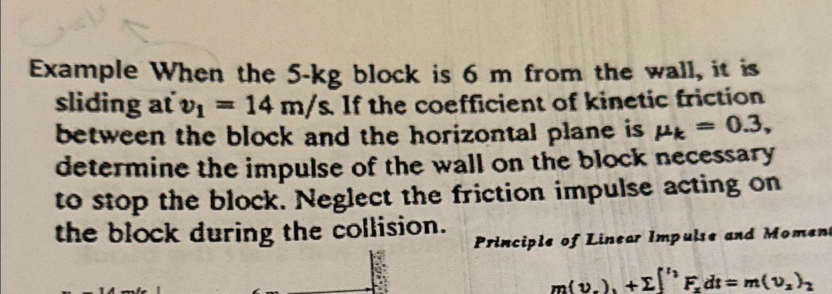 Example When the 5-kg block is 6m from the wall, it | Chegg.com