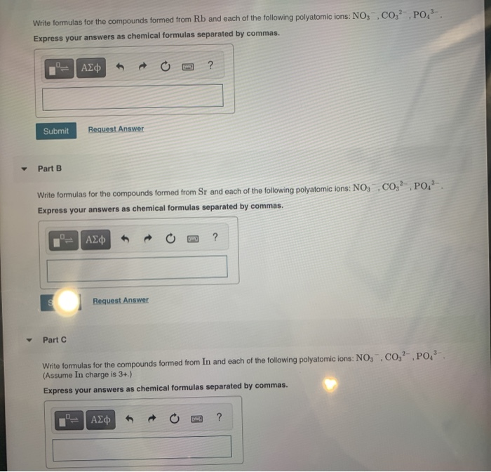 Solved Write formulas for the compounds formed from Rb and | Chegg.com