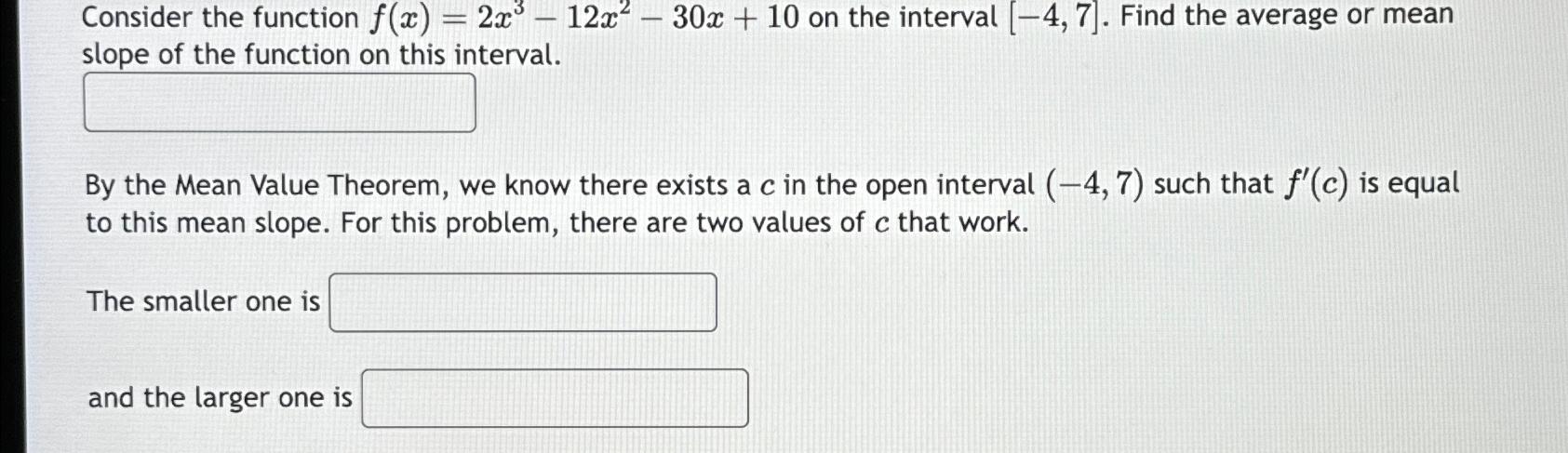 Solved Consider the function f(x)=2x3-12x2-30x+10 ﻿on the | Chegg.com