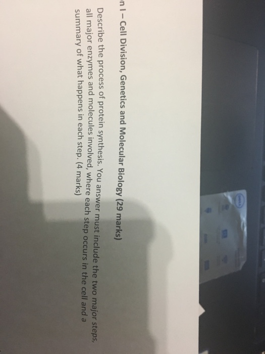 Solved «nl-Cell Division, Genetics and Molecular Biology (29 | Chegg.com