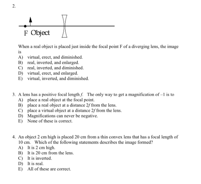 Solved F Object When a real object is placed just inside the | Chegg.com