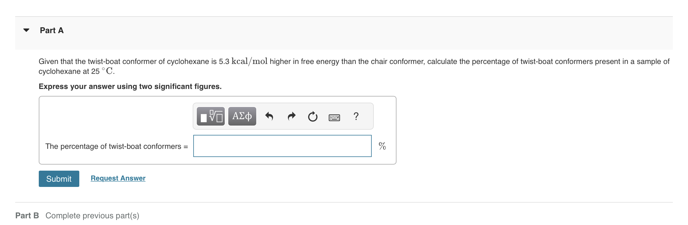 Solved Part AGiven that the twist-boat conformer of | Chegg.com
