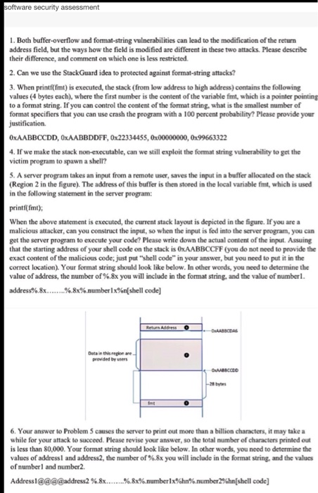 software security assessment 1. Both buffer overflow | Chegg.com