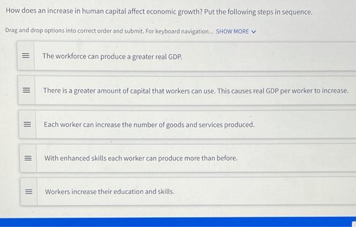 Solved How does an increase in human capital affect economic | Chegg.com