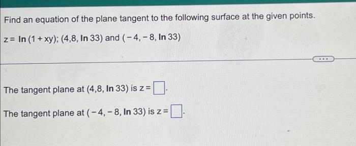 Solved Find an equation of the plane tangent to the | Chegg.com