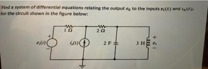 Solved Find a system of differential equations relating the | Chegg.com