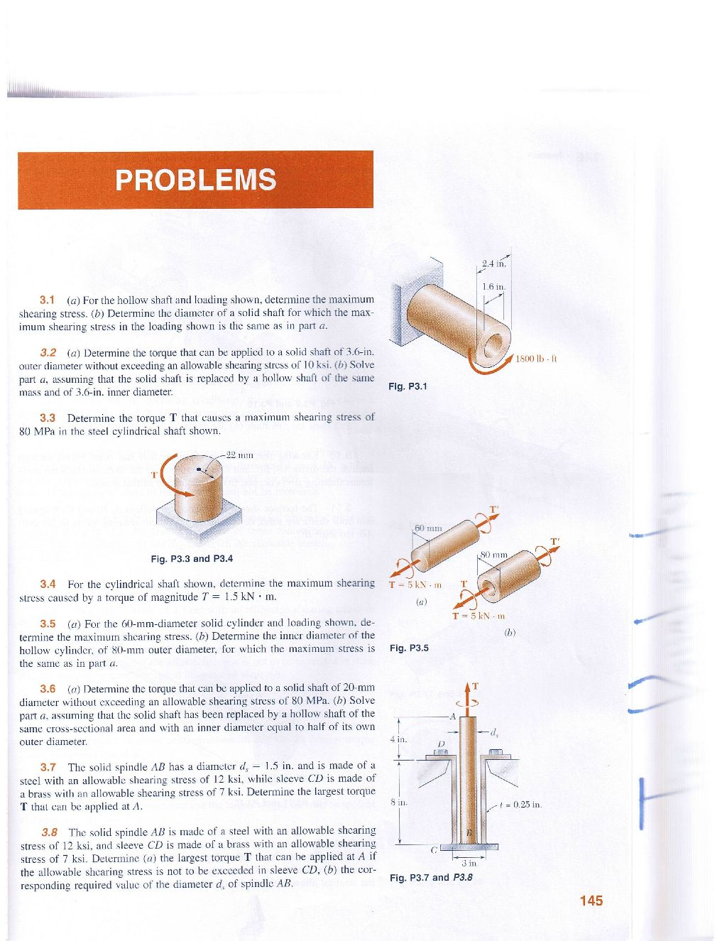 For the hollow shaft and loading shown, determine the | Chegg.com