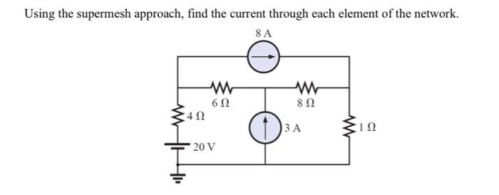 Solved Using the supermesh approach, find the current | Chegg.com