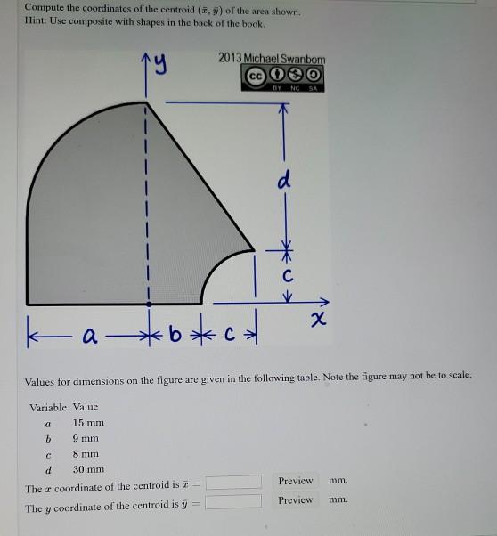 Solved Compute the coordinates of the centroid (t,) of the | Chegg.com