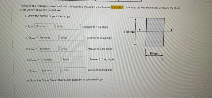 Solved The beam of a rectangular cross section is subjected | Chegg.com