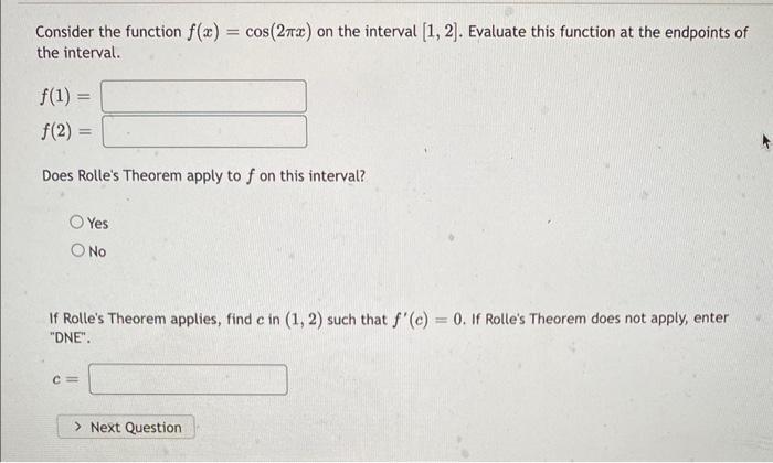 Solved Consider the function f(x)=cos(2πx) on the interval | Chegg.com