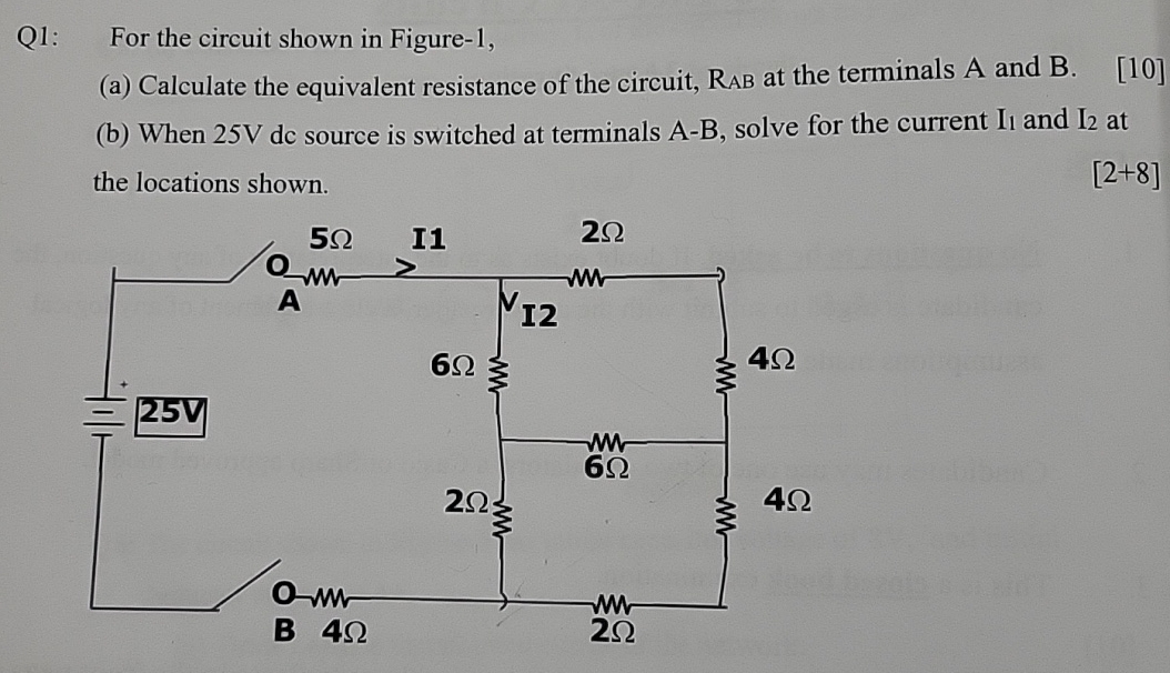 Solved Q1: For the circuit shown in Figure-1,(a) ﻿Calculate | Chegg.com