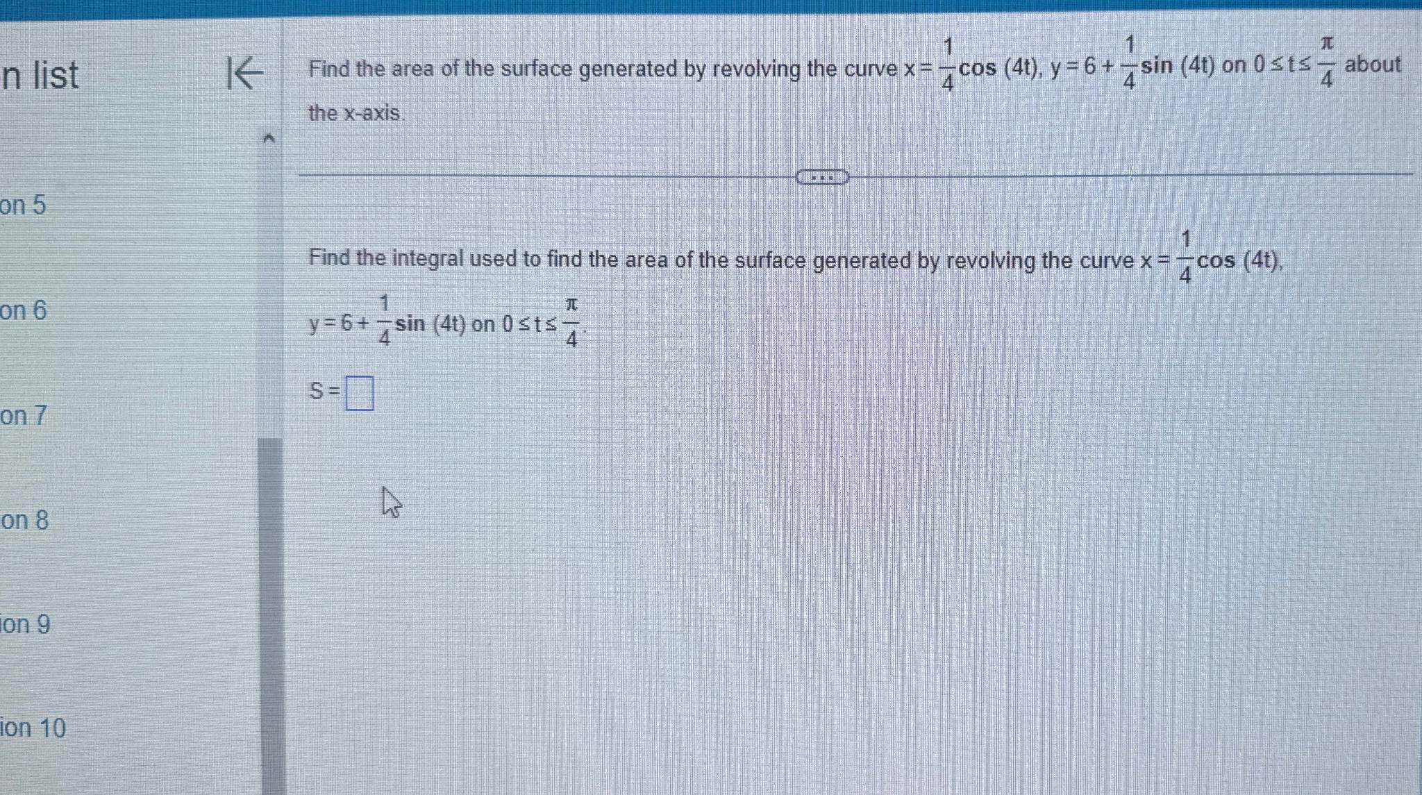 Solved Find the area of the surface generated by revolving | Chegg.com