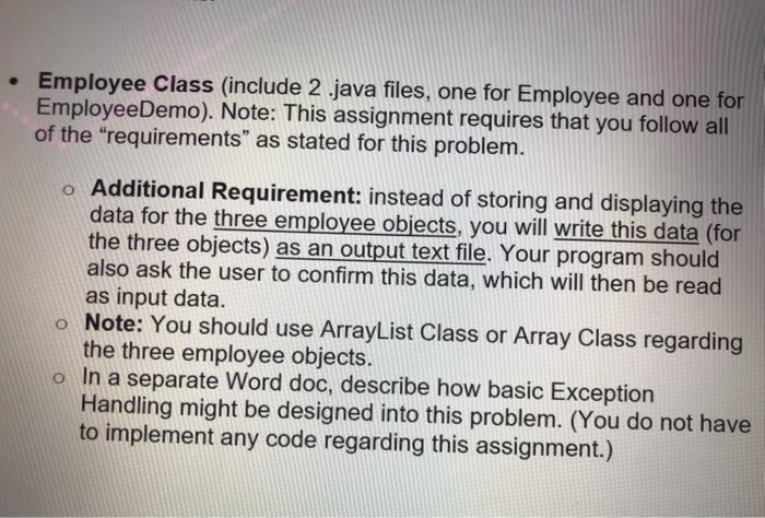 Solved 1. Employee Class Write a class named Employee that | Chegg.com