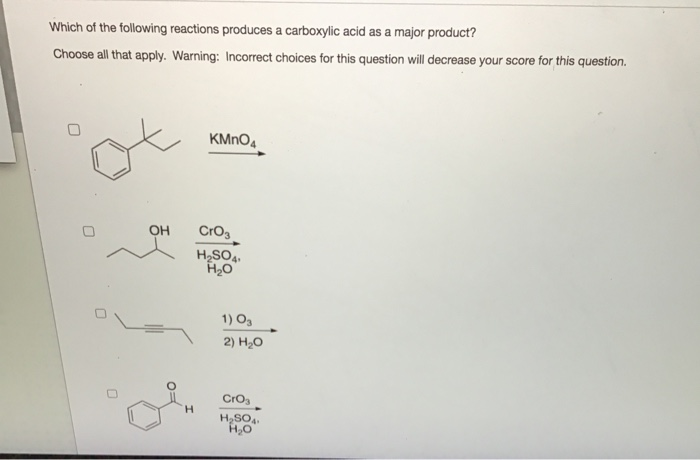 Solved Which of the following reactions produces a | Chegg.com