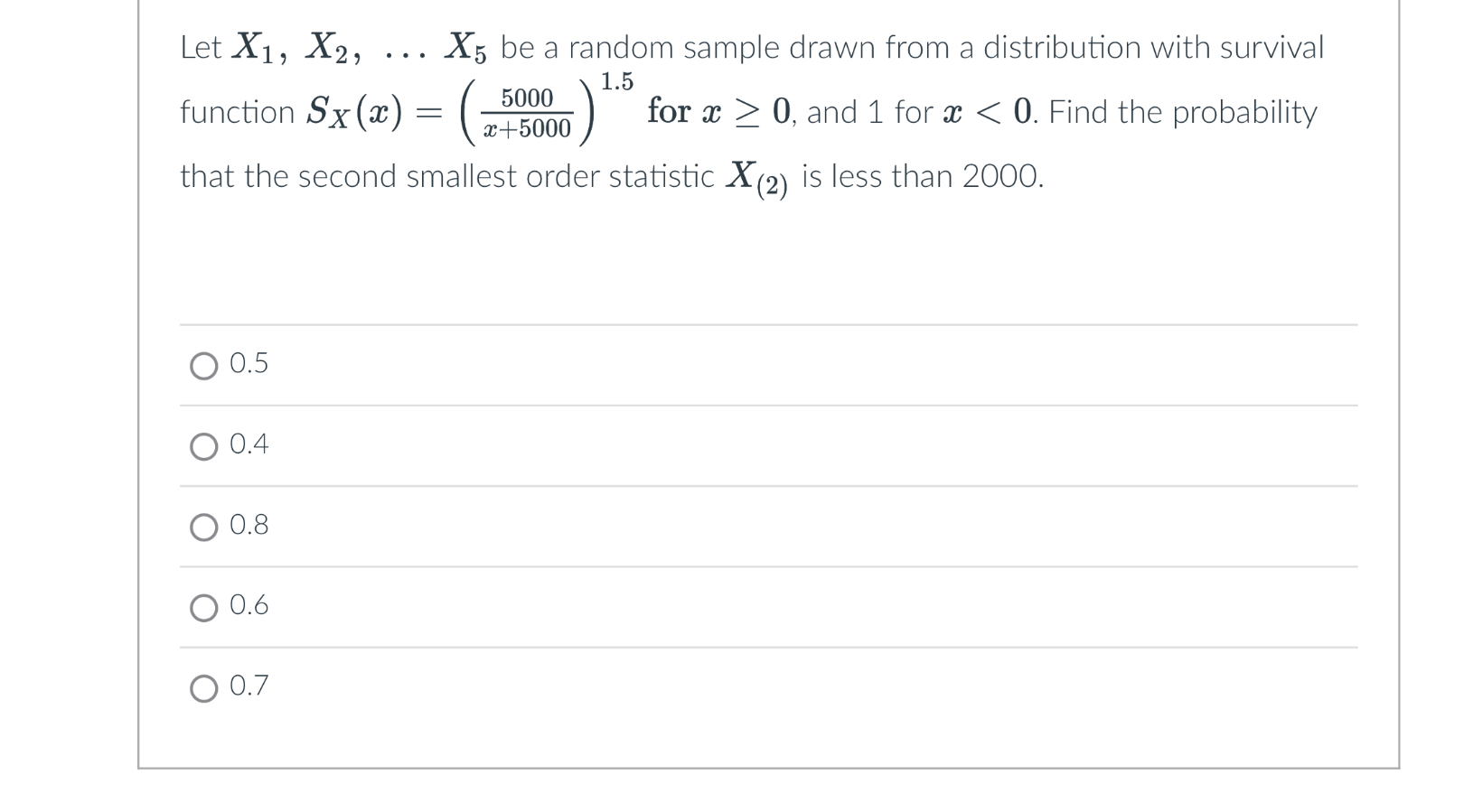 Solved Let x1,x2,dotsx5 ﻿be a random sample drawn from a | Chegg.com