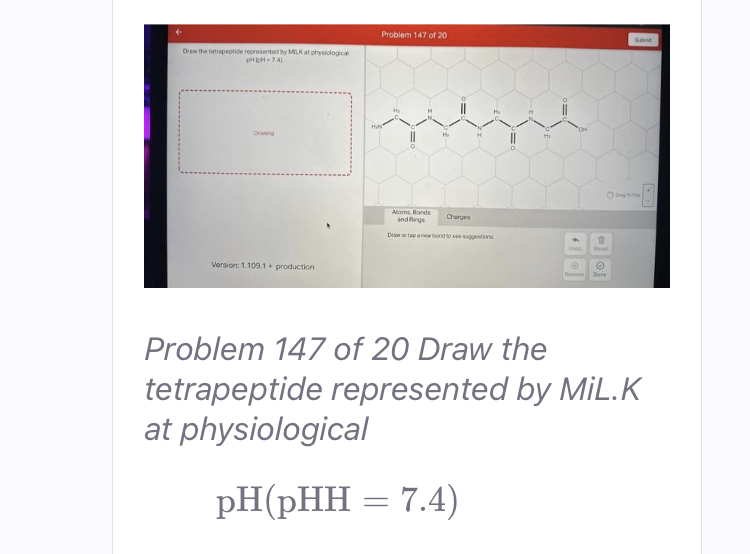 Solved Problem 147 ﻿of 20 ﻿Draw the tetrapeptide represented | Chegg.com