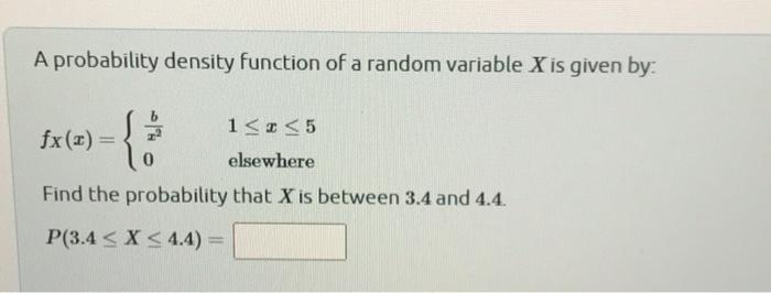 Solved A probability density function of a random variable | Chegg.com