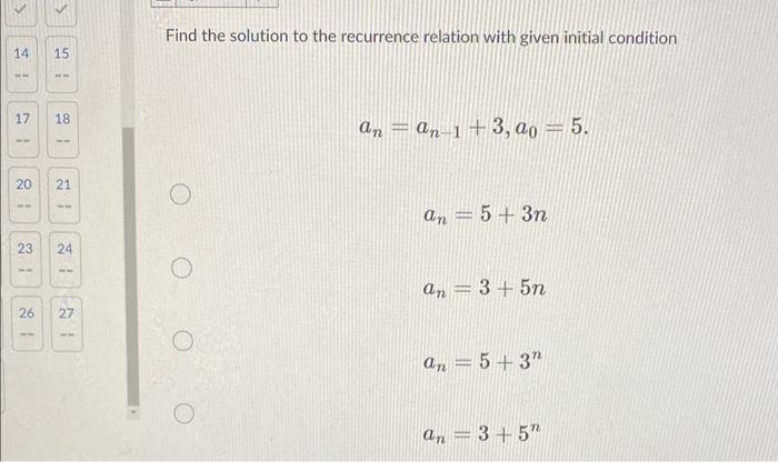 Solved Find the solution to the recurrence relation with | Chegg.com