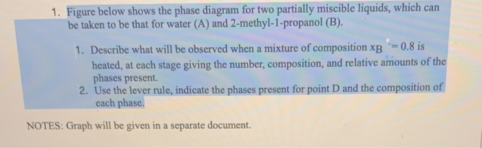 Solved 1. Figure below shows the phase diagram for two | Chegg.com