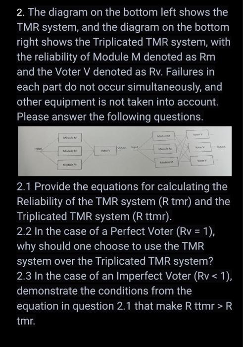 Solved 2. The diagram on the bottom left shows the TMR | Chegg.com