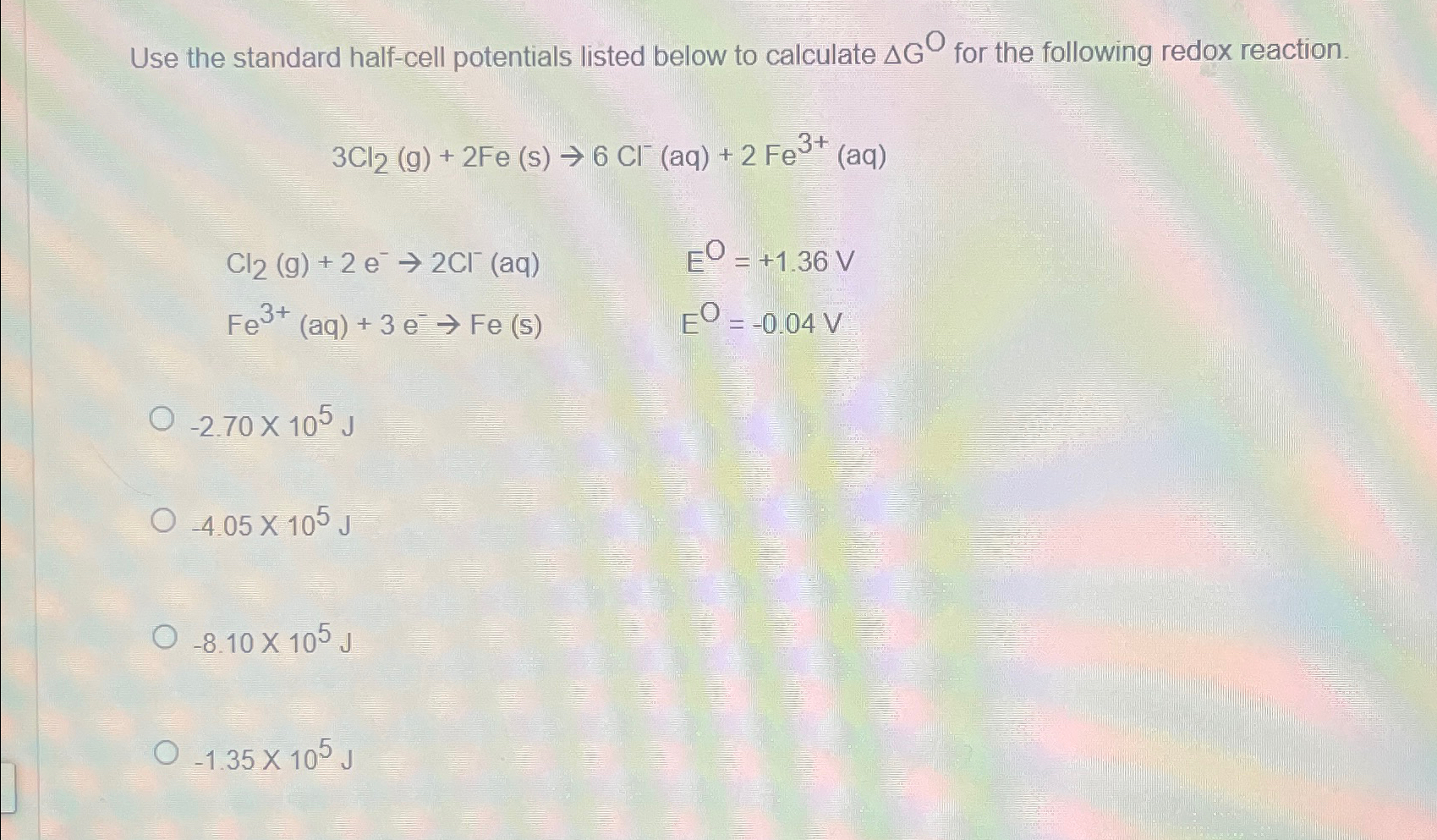 Use the standard half-cell potentials listed below to | Chegg.com