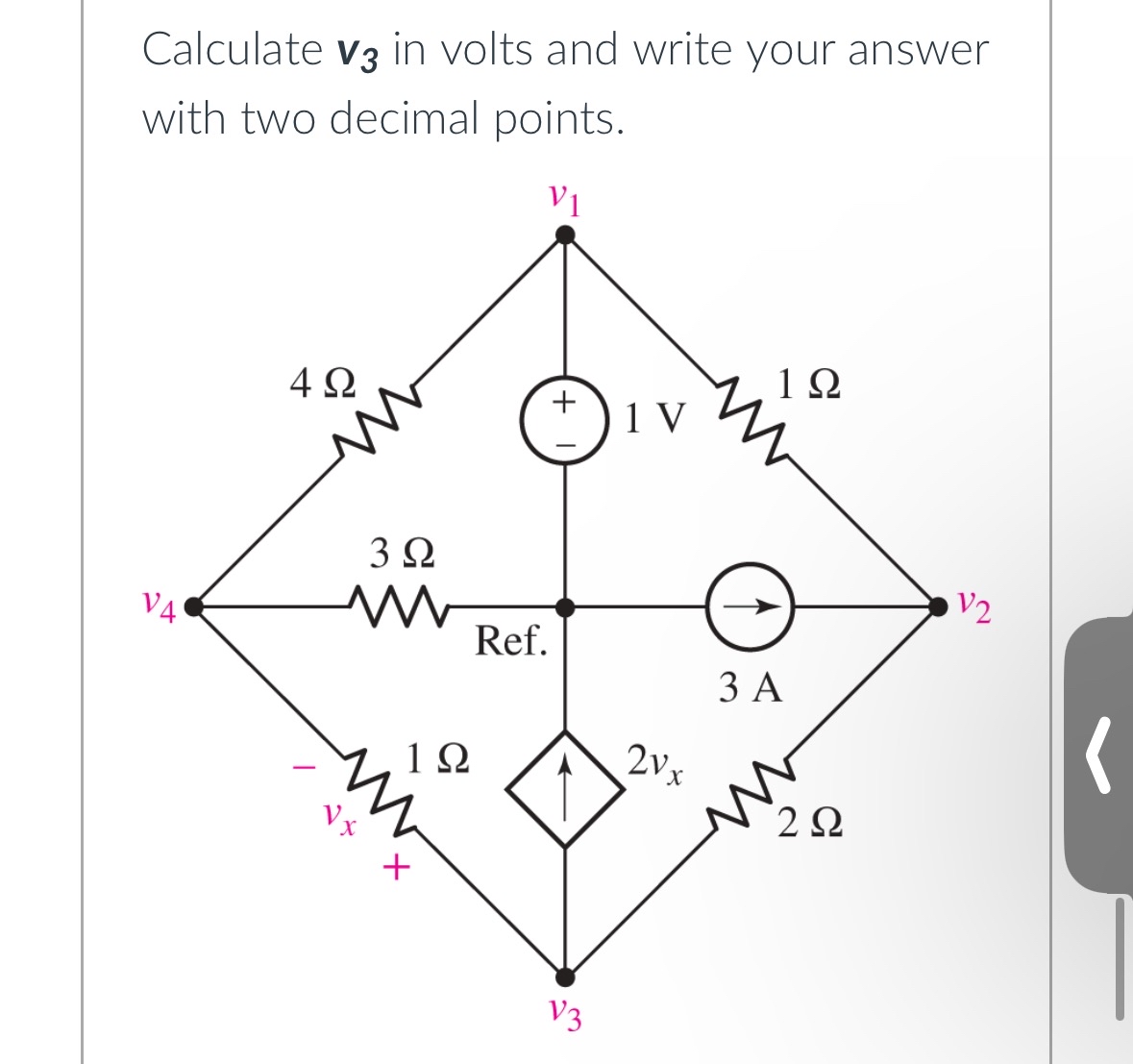 Solved Calculate v3 ﻿in volts and write your answer with two | Chegg.com