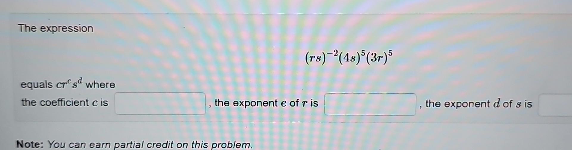 Solved The expression equals cxe where x4x9(2x)6 the | Chegg.com