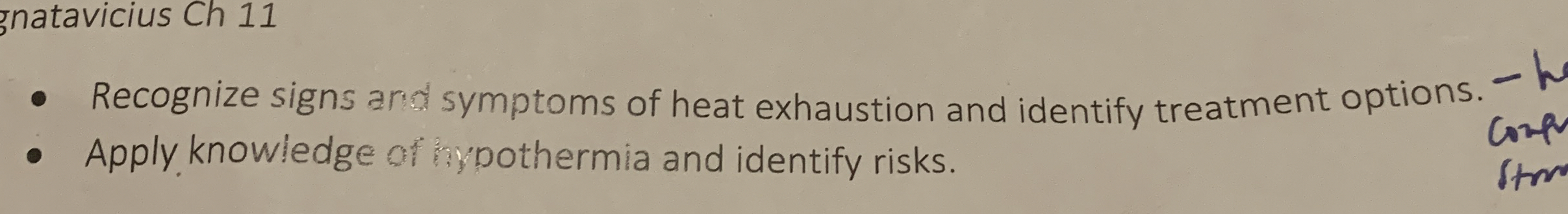 Solved Recognize signs ard symptoms of heat exhaustion and | Chegg.com