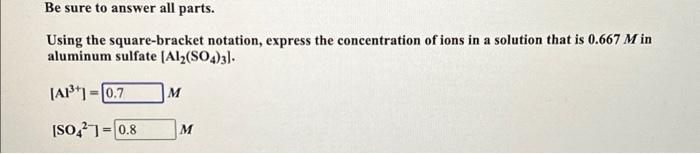 Solved Be sure to answer all parts. Using the square-bracket | Chegg.com