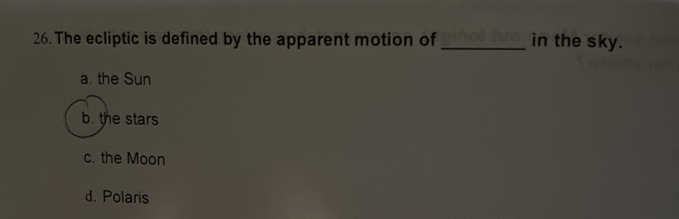 Solved The ecliptic is defined by the apparent motion of | Chegg.com