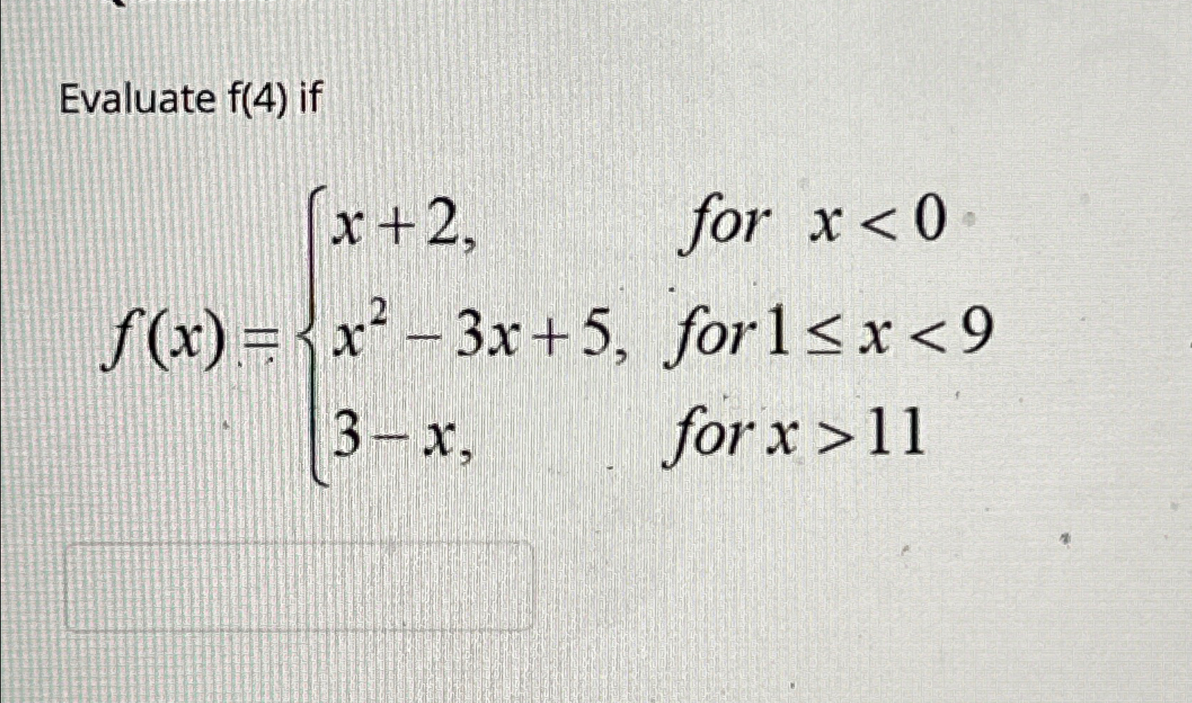 Solved Evaluate f(4) | Chegg.com