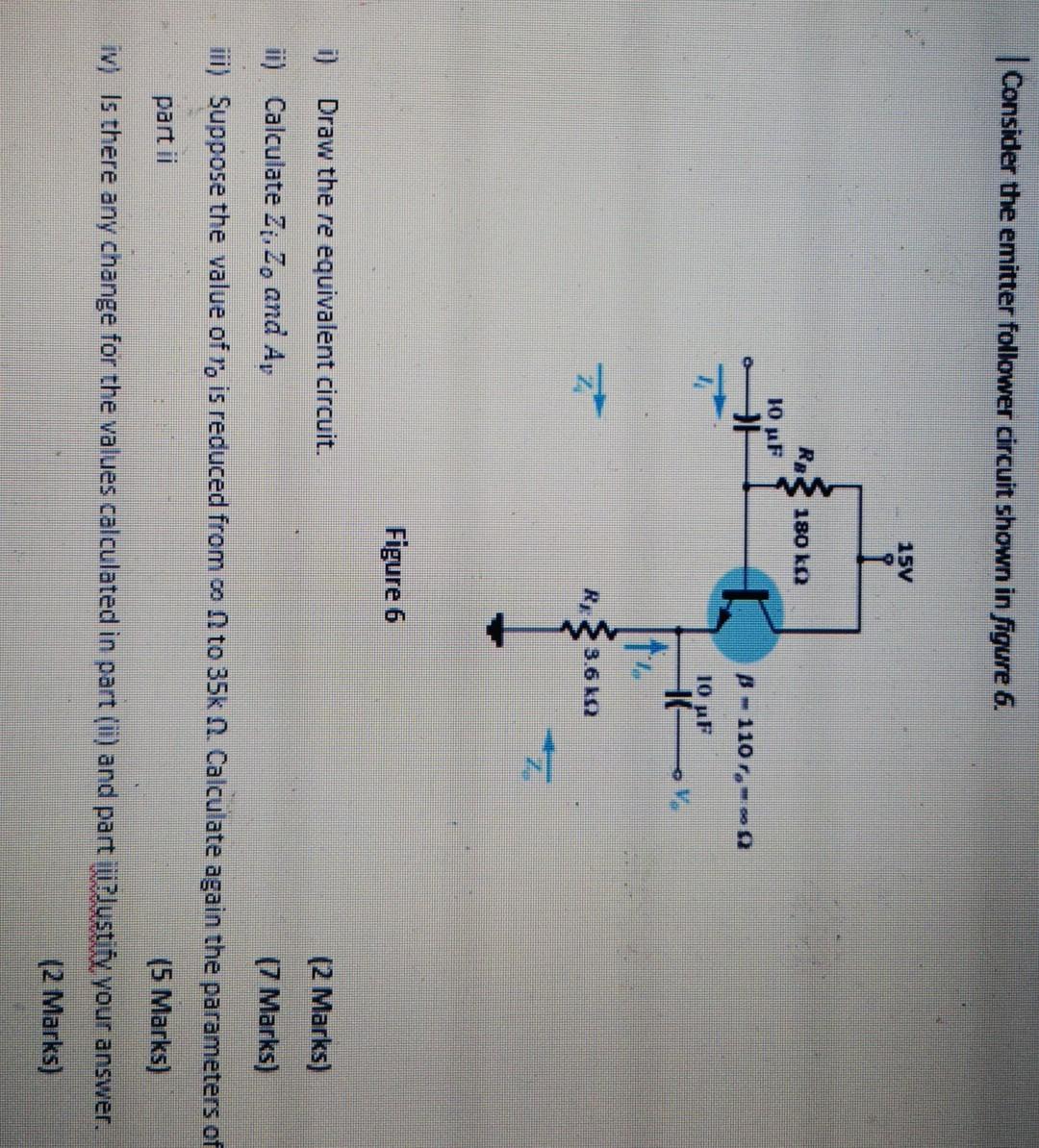 Solved Consider the emitter follower circuit shown in figure | Chegg.com