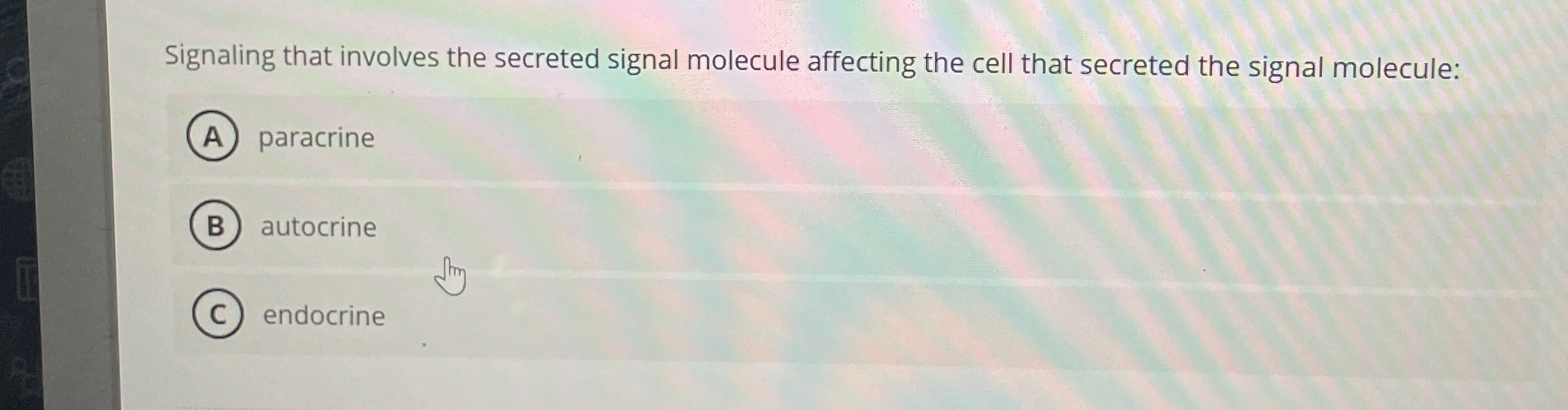 Solved Signaling that involves the secreted signal molecule | Chegg.com