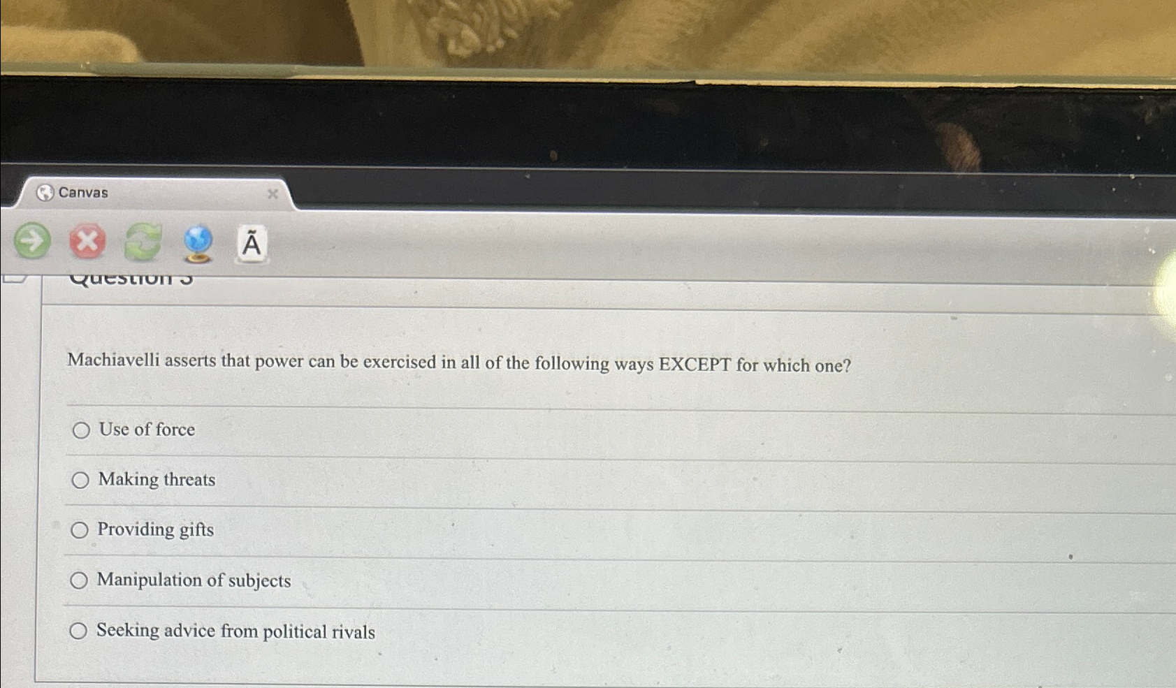 Solved CanvasMachiavelli asserts that power can be exercised | Chegg.com