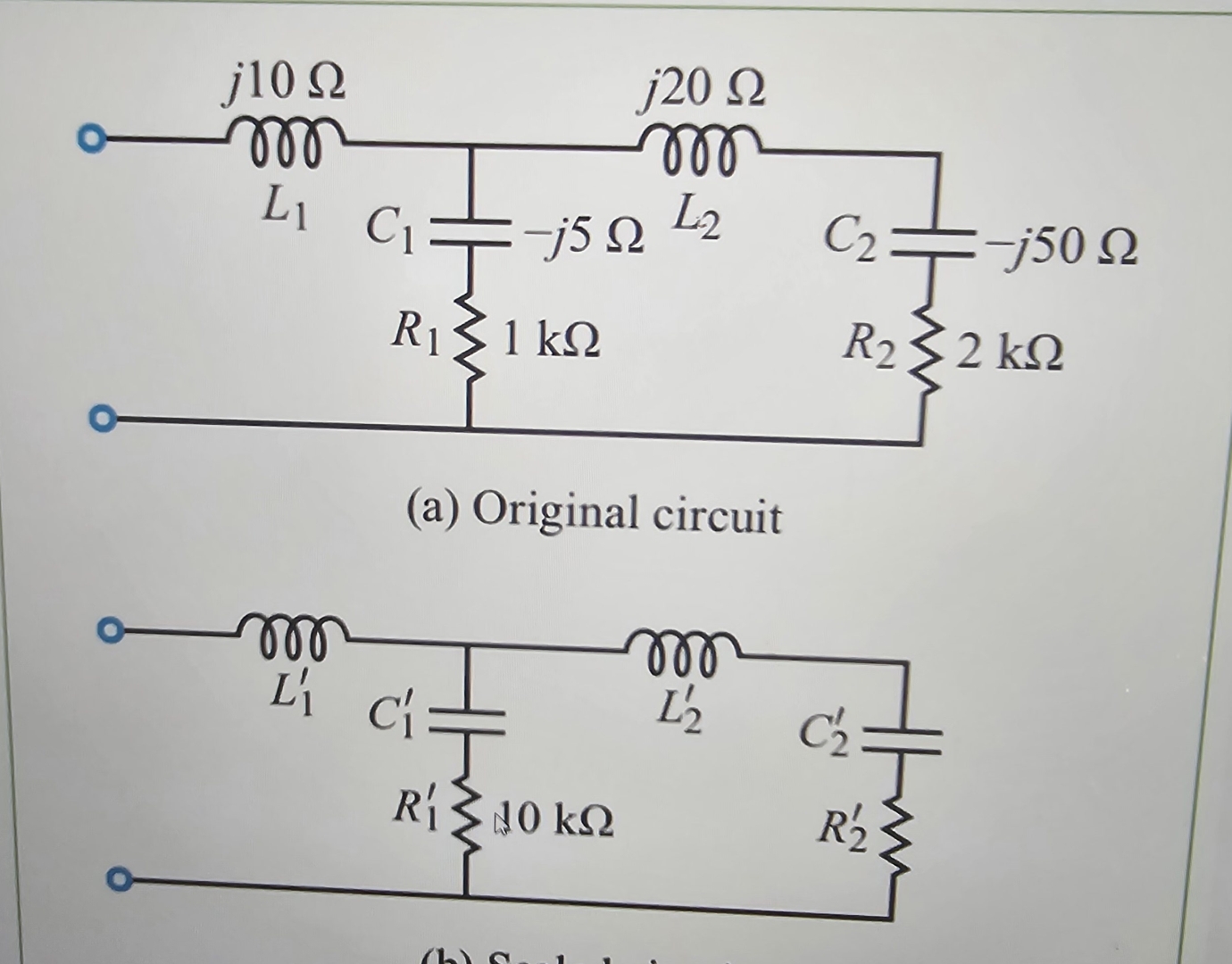 Solved 9.12 ﻿Circuit (b) ﻿in Fig. P9.12 ﻿is a scaled version | Chegg.com