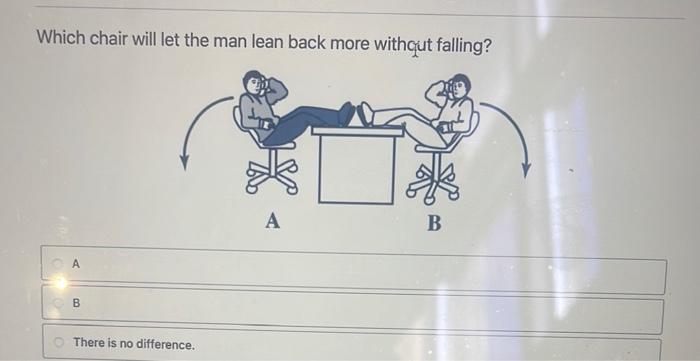 Solved Which chair will let the man lean back more withqut | Chegg.com
