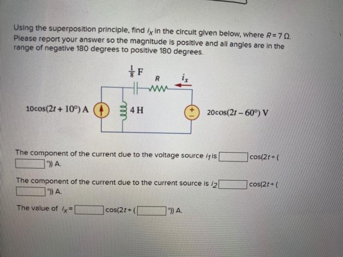 Solved Using the superposition principle, find Ix in the | Chegg.com