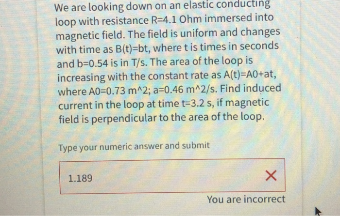 Solved We are looking down on an elastic conducting loop | Chegg.com