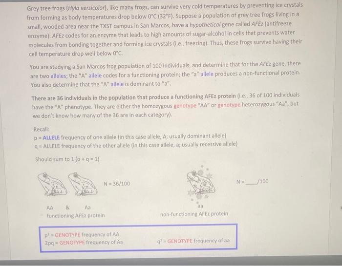 Solved Grey tree frogs (Hyla versicolor), like many frogs, | Chegg.com