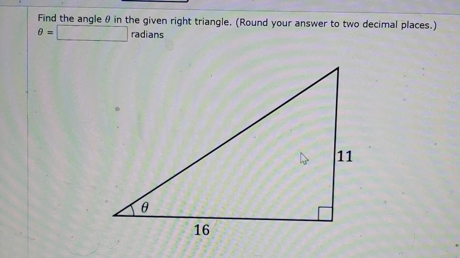 Solved Find the angle o in the given right triangle. (Round | Chegg.com