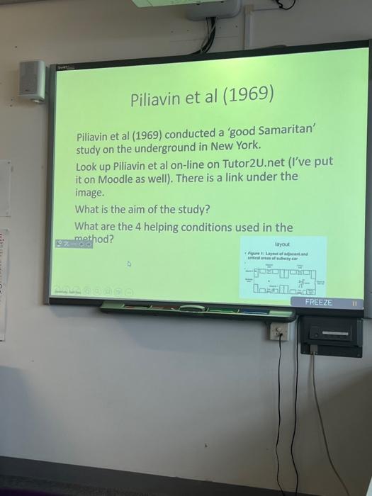 Solved IT. SMARTB Piliavin et al (1969) Piliavin et al | Chegg.com