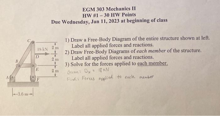 Solved EGM 303 Mechanics II HW \#1 - 30 HW Points Due | Chegg.com