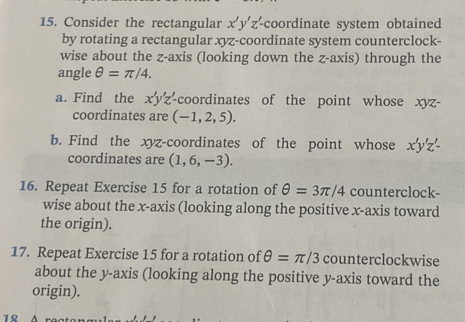 Solved Solve question #17 Repeat exercise 15 for a | Chegg.com Solved Solve question #17 Repeat exercise 15 for a | Chegg.com