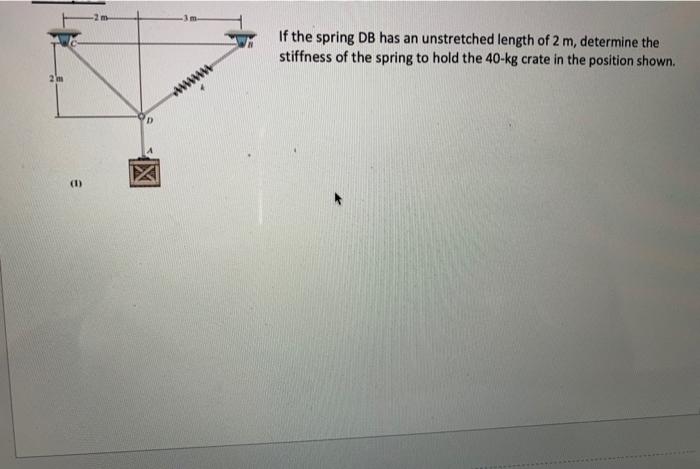 Solved If the spring DB has an unstretched length of 2 m, | Chegg.com