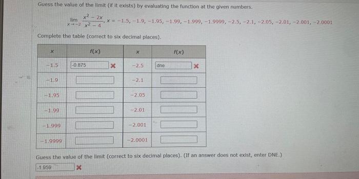 Solved Complete the table (correct to six decimal places). | Chegg.com