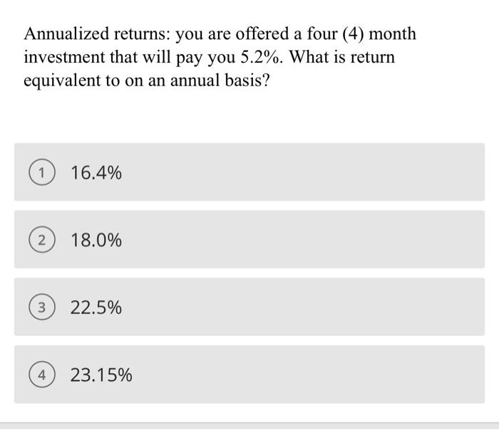 Solved What type of mean returns should be used to calculate | Chegg.com