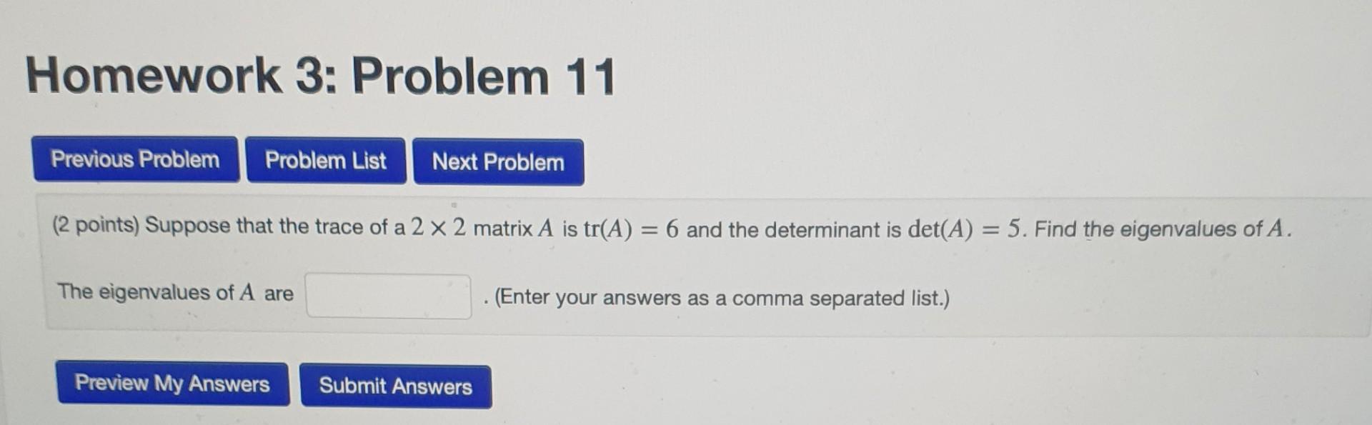 Solved Homework 3: Problem 11 Previous Problem Problem List | Chegg.com